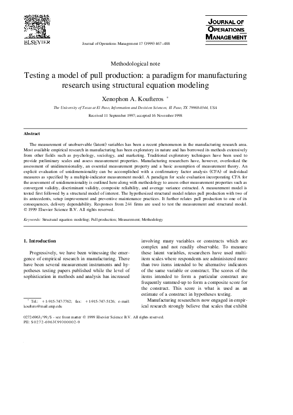 (PDF) Testing a model of pull production: a paradigm for manufacturing ...