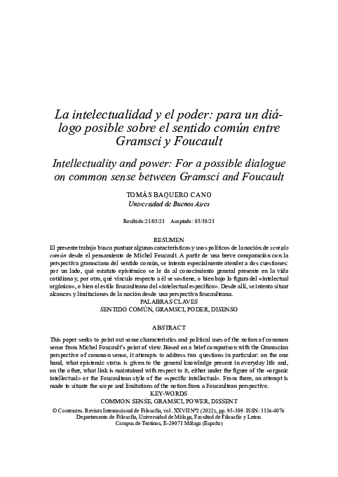 (PDF) La intelectualidad y el poder: notas sobre la cuestión del ...
