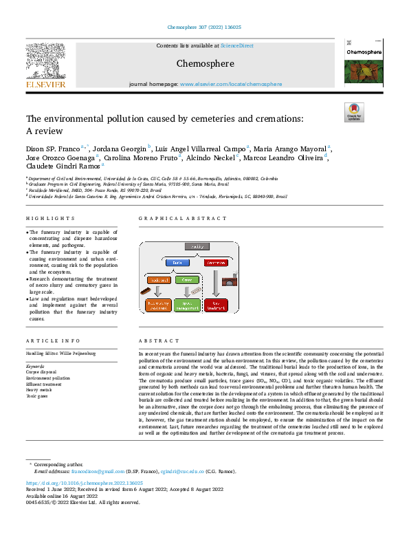 (PDF) The environmental pollution caused by cemeteries and cremations ...