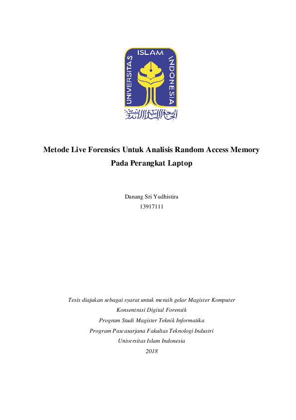 (PDF) Metode Live Forensics Untuk Analisis Random Access Memory Pada ...
