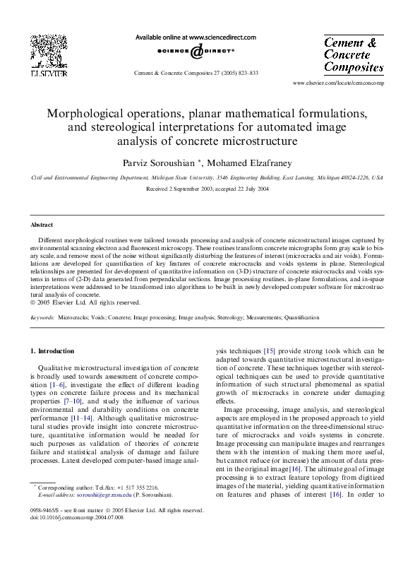 (PDF) Automated Image Analysis of Concrete Microstructure