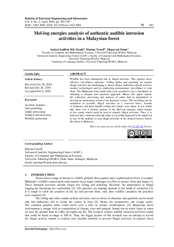 (PDF) Analyzing Mel-log Energies for Detecting Illegal Activities in ...
