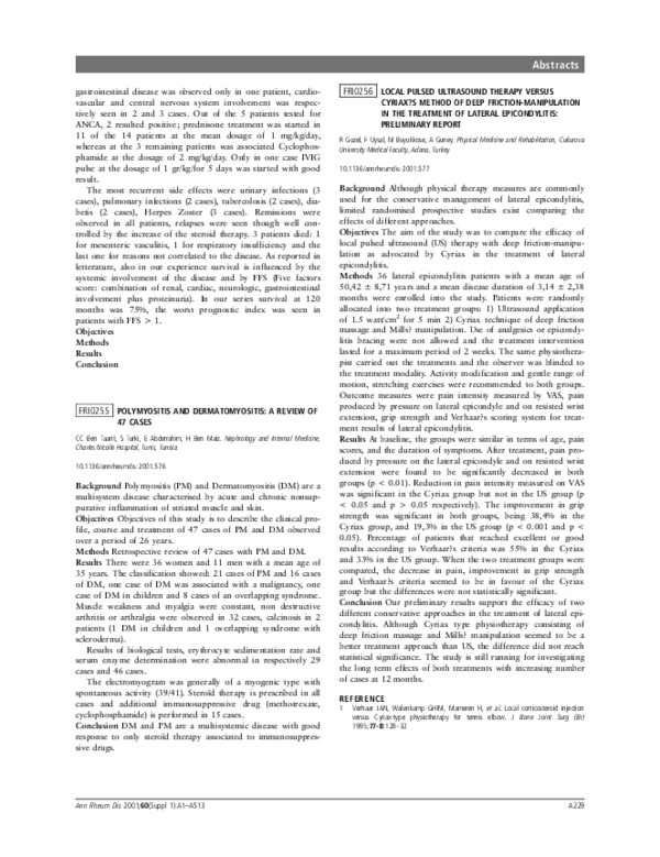 (PDF) FRI0255 Polymyositis and dermatomyositis: a review of 47 cases
