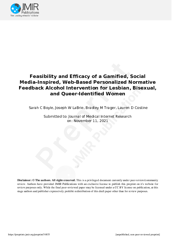 (PDF) Feasibility and Efficacy of a Gamified, Social Media–Inspired ...