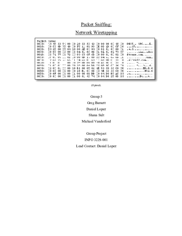 (PDF) Packet Sniffing: Network Wiretapping