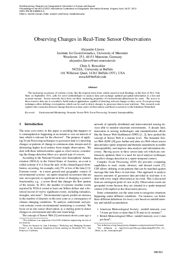 (PDF) Observing Changes in Real-Time Sensor Observations | Chris S Renschler - Academia.edu