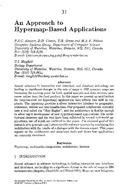 (PDF) An Approach to Hypermap-Based Applications | D. Cowan - Academia.edu
