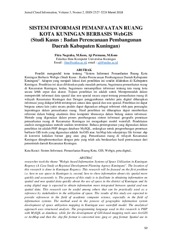 (PDF) SISTEM INFORMASI PEMANFAATAN RUANG KOTA KUNINGAN BERBASIS WebGIS ...
