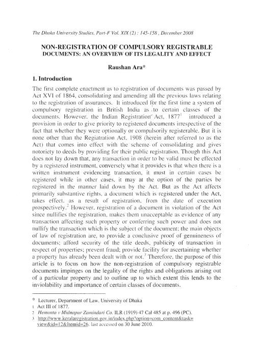 (PDF) Non registration of compulsory registrable documents: An overview ...
