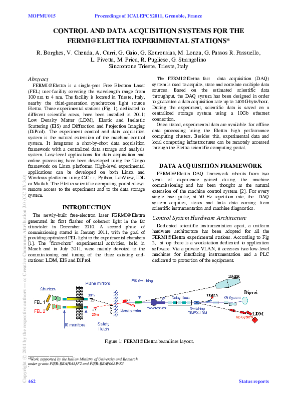 (PDF) Control and Data Acquisition Systems for the Fermi@Elettra ...