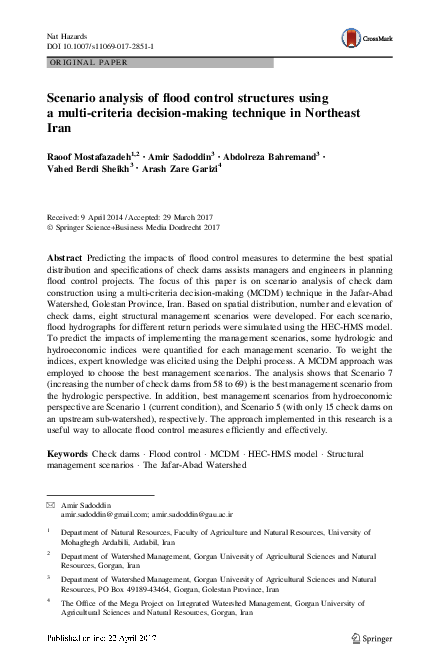 (PDF) Scenario analysis of flood control structures using a multi ...