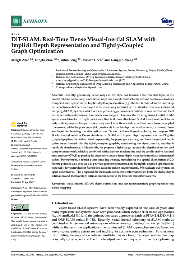 Pdf Dit Slam Enhanced Dense Visual Inertial Mapping