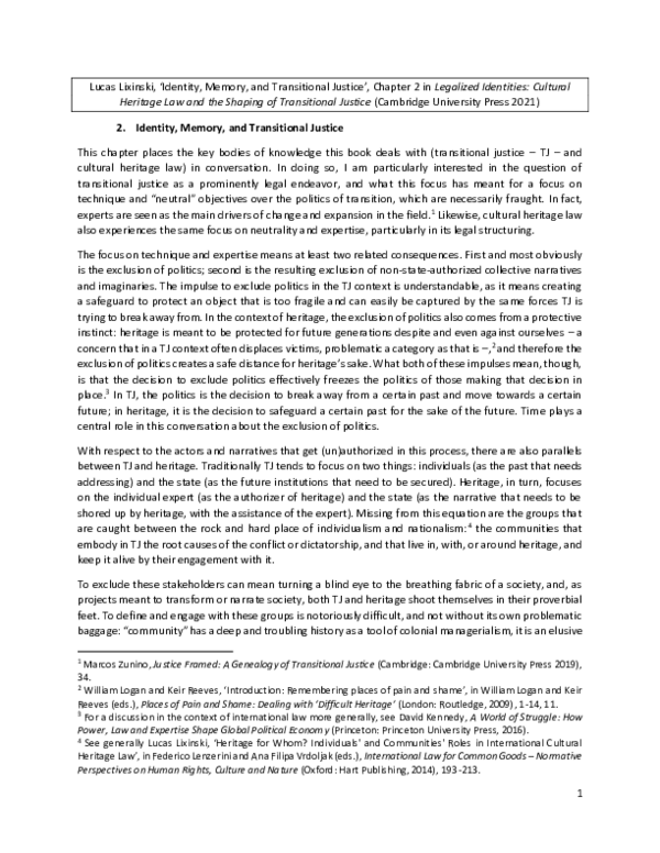 (PDF) Lucas Lixinski, ‘Identity, Memory, and Transitional Justice ...