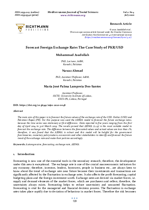 (PDF) Forecast Foreign Exchange Rate: The Case Study of PKR/USD