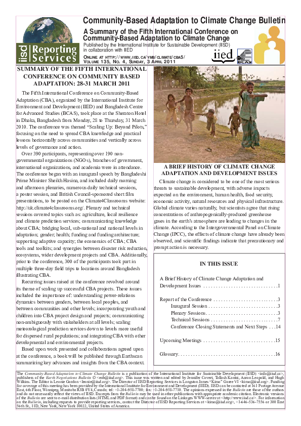 (PDF) Community Based Adaptation to Climate Change Bulletin | Arivudai ...