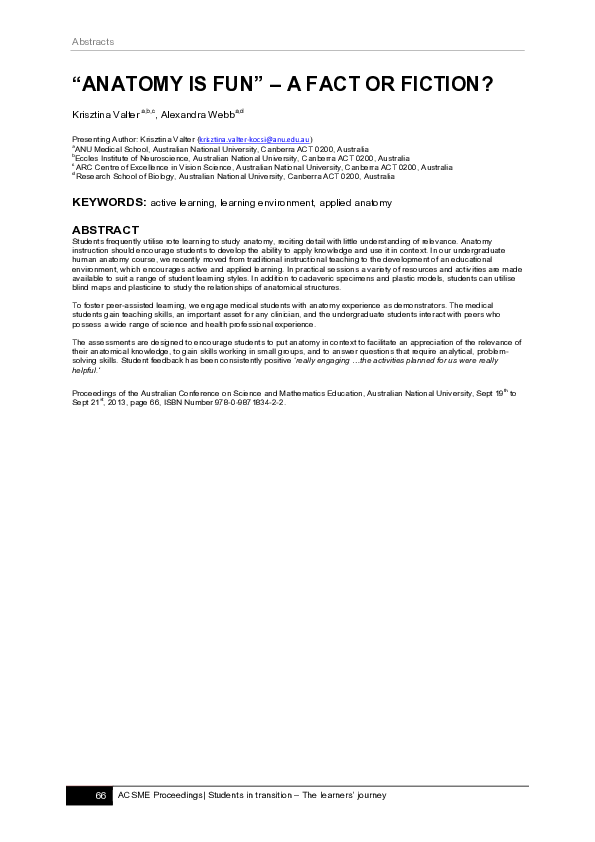 (PDF) “Anatomy is fun” – a fact or fiction?