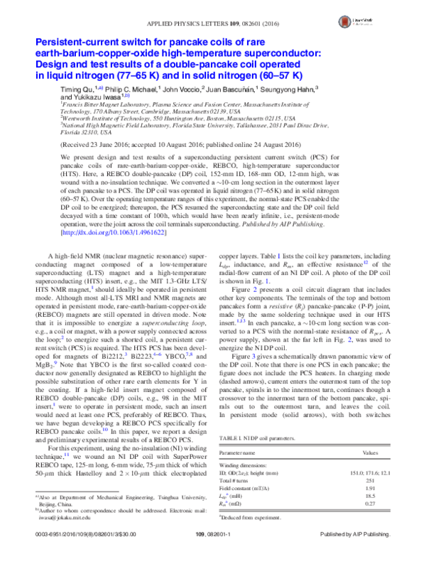 (PDF) Persistent-current switch for pancake coils of rare earth-barium ...
