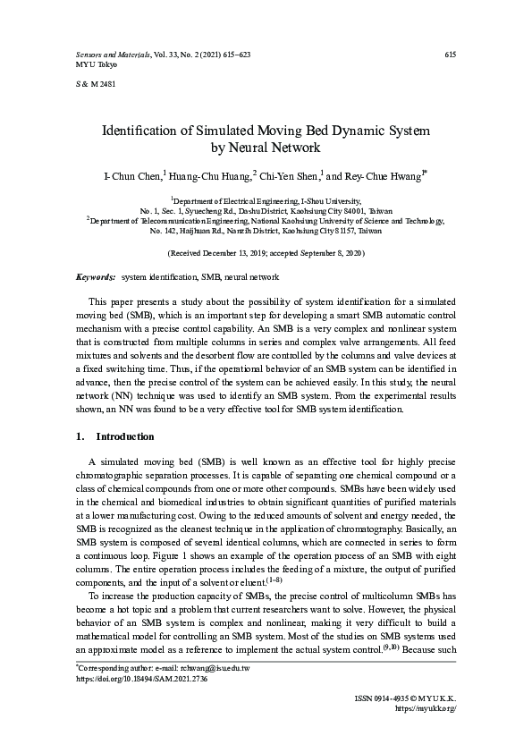 (PDF) Identification of Simulated Moving Bed Dynamic System by Neural Network