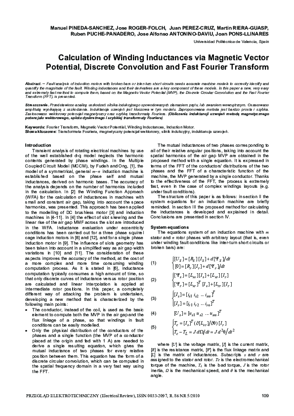 (PDF) Calculation of winding inductances via magnetic vector potential, discrete convolution and ...