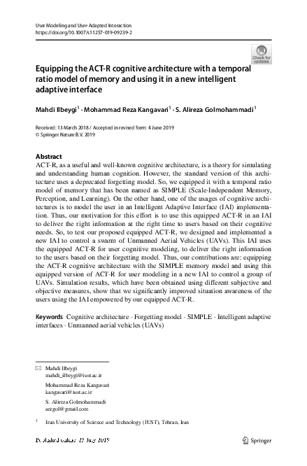 (PDF) Equipping the ACT-R cognitive architecture with a temporal ratio ...