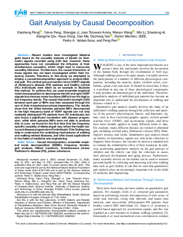 (PDF) Gait Analysis by Causal Decomposition