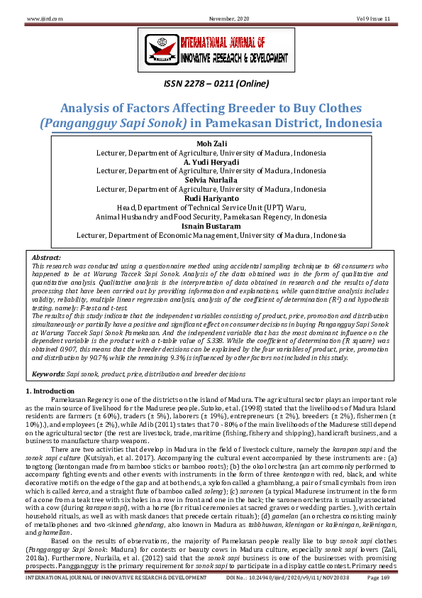 (PDF) Analysis of Factors Affecting Breeder to Buy Clothes (Pangangguy ...