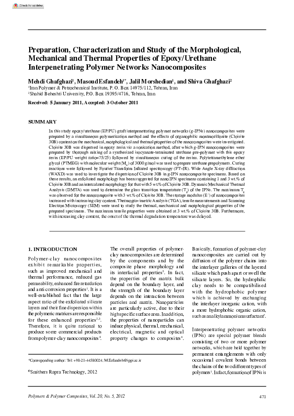(PDF) Preparation, Characterization and Study of the Morphological ...