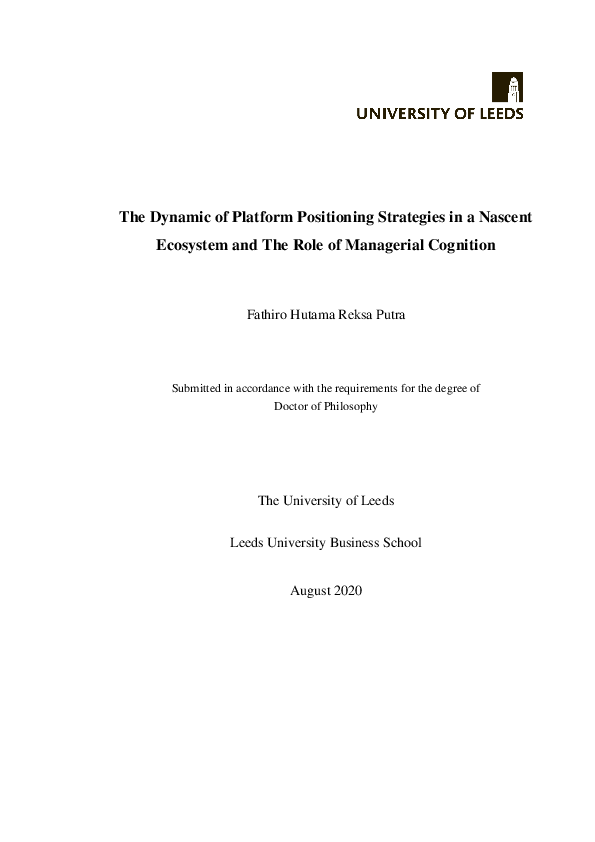 (PDF) The Dynamic of Platform Positioning Strategies in a Nascent ...