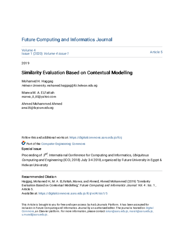 (PDF) Similarity Evaluation Based on Contextual Modelling