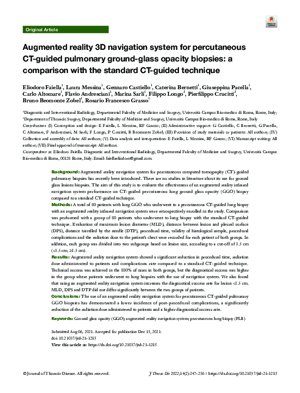 (PDF) Augmented reality 3D navigation system for percutaneous CT-guided pulmonary ground-glass ...