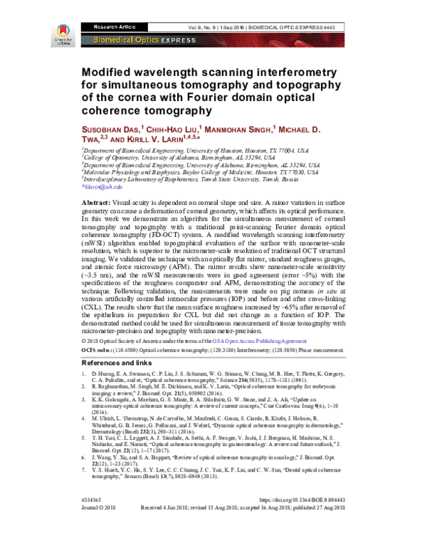 (PDF) Modified wavelength scanning interferometry for simultaneous tomography and topography of ...