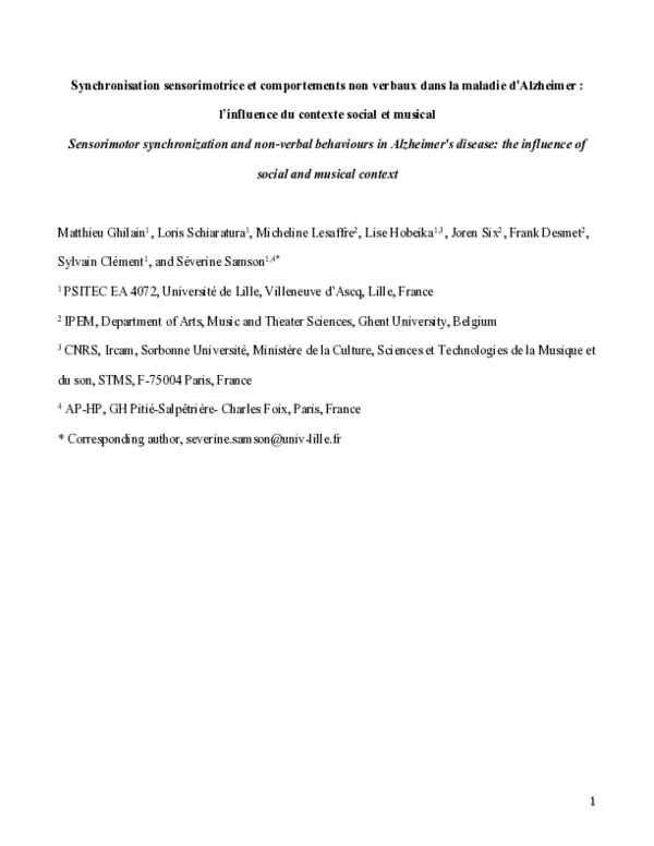 (PDF) Sensorimotor synchronization and non-verbal behaviors in Alzheimer's disease: the ...