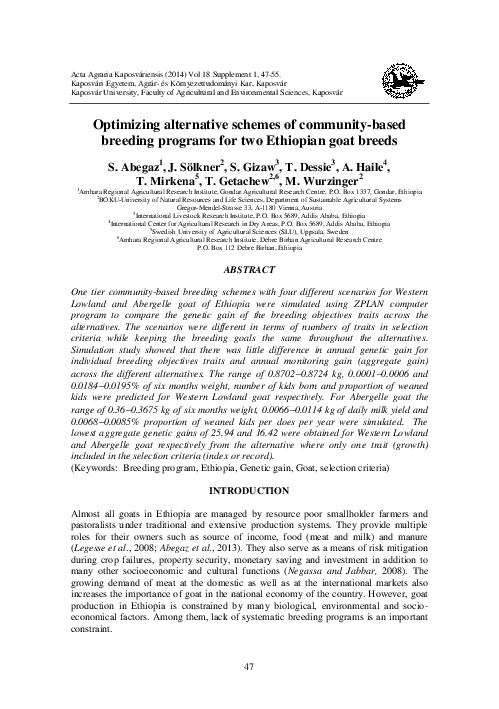 (PDF) Optimizing alternative schemes of community-based breeding ...