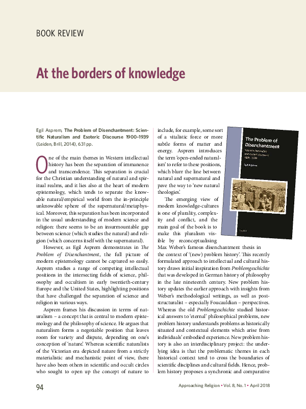 (PDF) At the borders of knowledge
