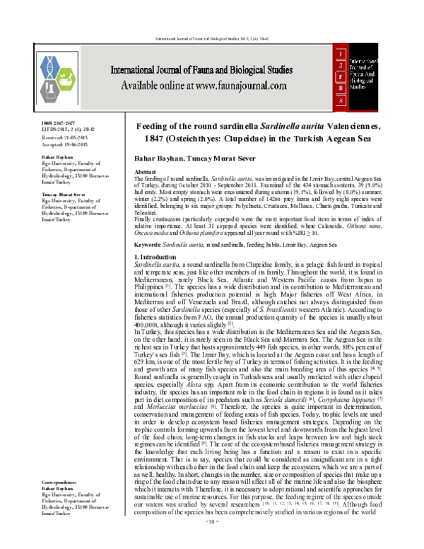 (PDF) Feeding of the round sardinella Sardinella aurita Valenciennes ...