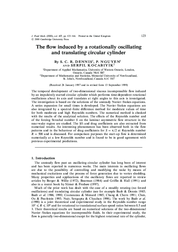 Pdf The Flow Induced By A Rotationally Oscillating And Translating Circular Cylinder