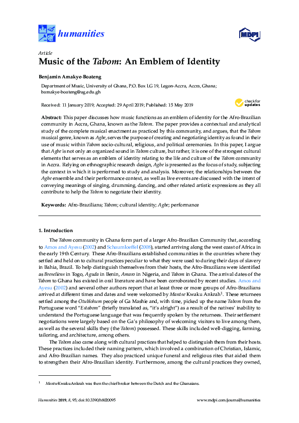 (PDF) Music of the Tabom: An Emblem of Identity