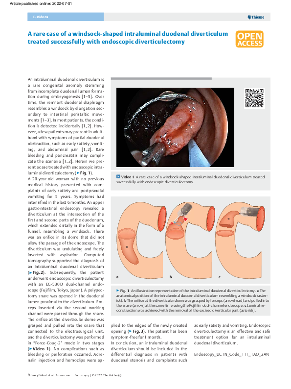 (PDF) A rare case of a windsock-shaped intraluminal duodenal ...