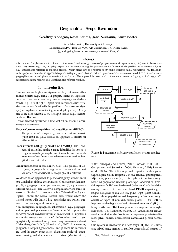 (PDF) Geographical Scope Resolution | John Nerbonne - Academia.edu