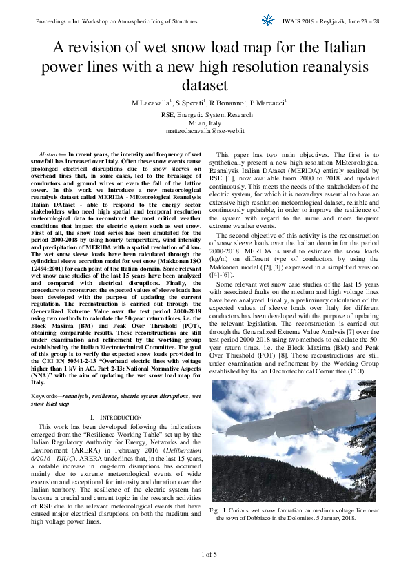 (PDF) A revision of wet snow load map for the Italian power lines with ...