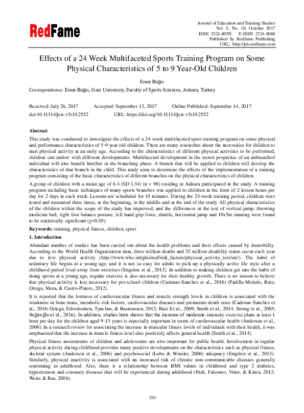 (PDF) Effects of a 24 Week Multifaceted Sports Training Program on Some ...