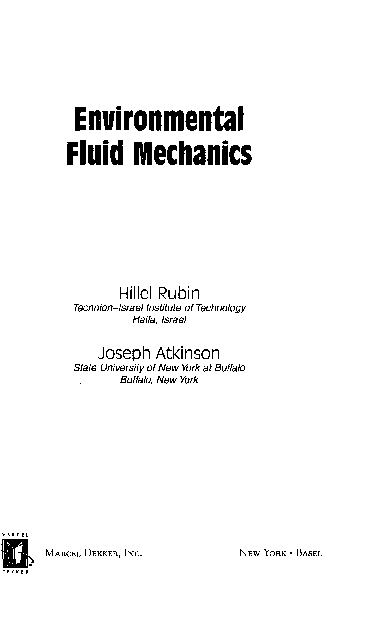 (PDF) Environmental Fluid Mechanics