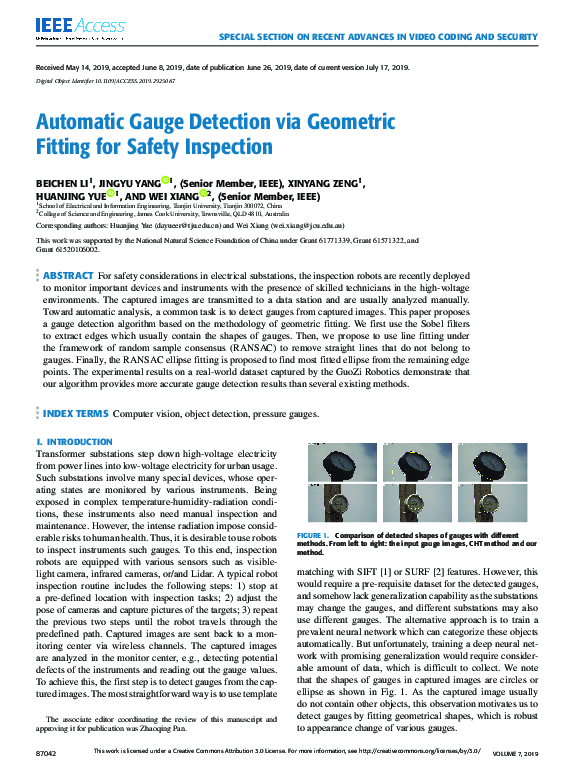 (PDF) Automatic Gauge Detection via Geometric Fitting for Safety Inspection