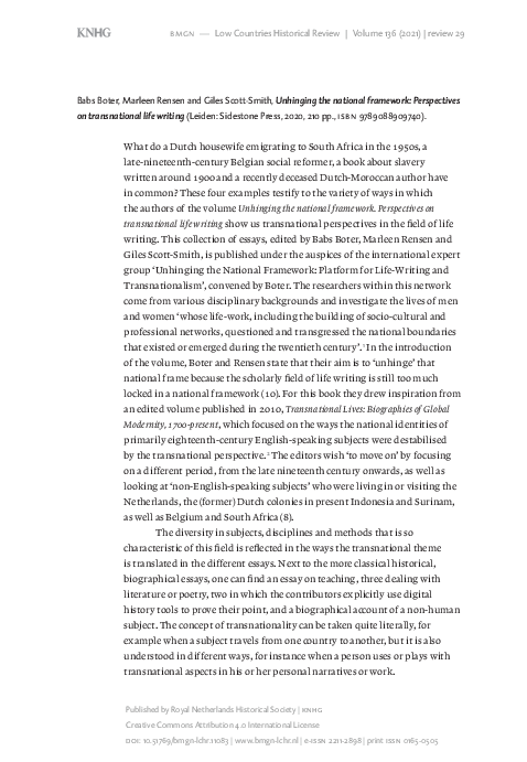 (PDF) Babs Boter, Marleen Rensen and Giles Scott-Smith, Unhinging the ...