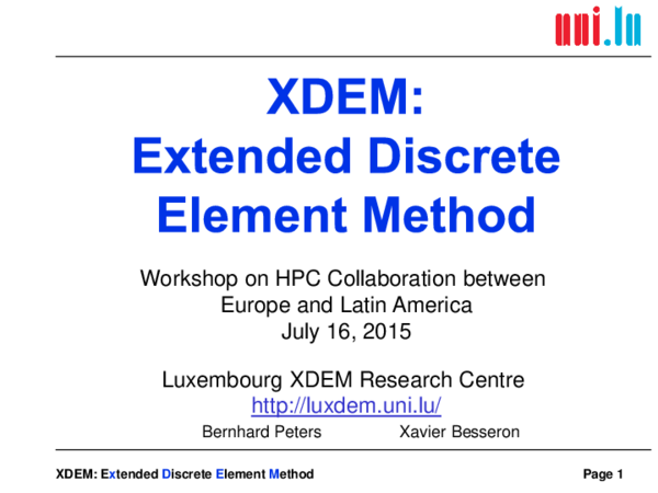 (PDF) XDEM: eXtended Discrete Element Method | Bernhard Peters - Academia.edu