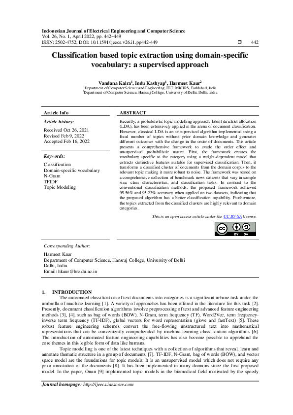 Pdf Classification Based Topic Extraction Using Domain Specific