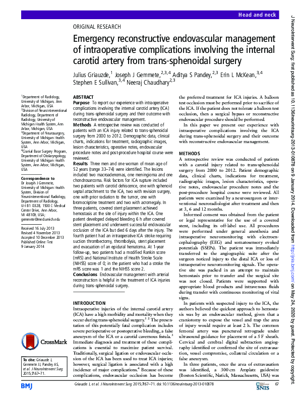 (PDF) Emergency reconstructive endovascular management of ...