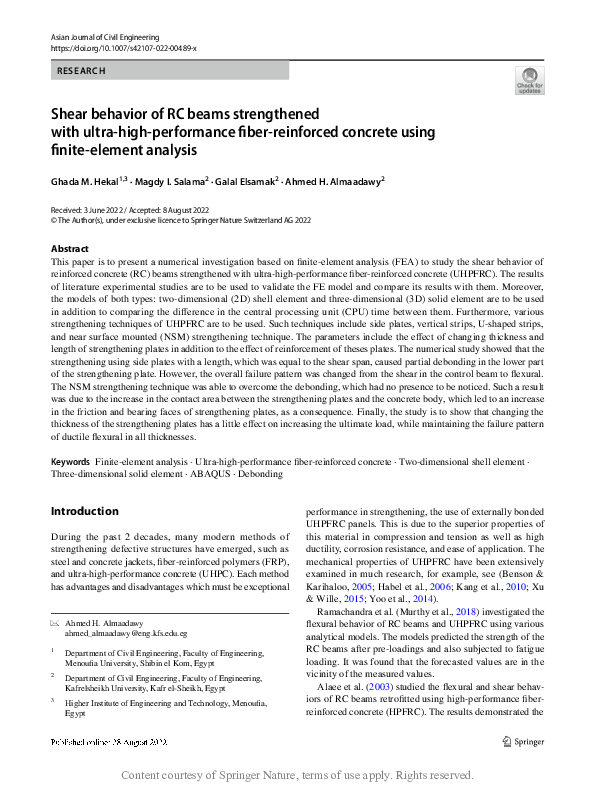(PDF) Shear behavior of RC beams strengthened with ultra-high-performance fiber-reinforced ...