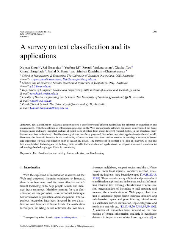 (PDF) A survey on text classification and its applications