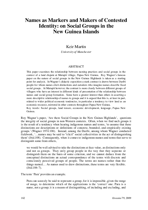 (PDF) Names as Markers and Makers of Contested Identity: on Social ...